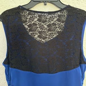 Sweet Storm | Dresses | Fitted Blue With Black Lace Back Dress | Poshmark